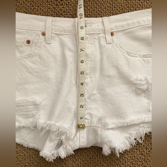 Levi's | Shorts | Levis White Cut Off Distressed Jean Shorts | Poshmark